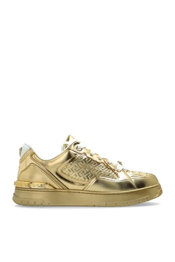 Versace Greca-embossed Lace-up Sneakers