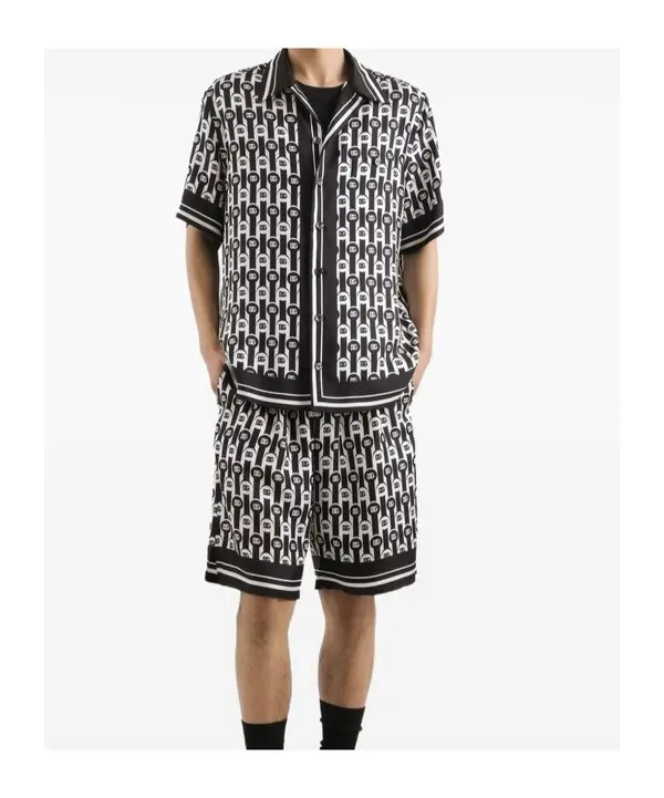Dolce & Gabbana Dolce Gabbana All-over Logo Printed Bowling Shirt