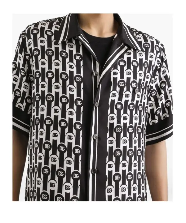 Dolce & Gabbana Dolce Gabbana All-over Logo Printed Bowling Shirt