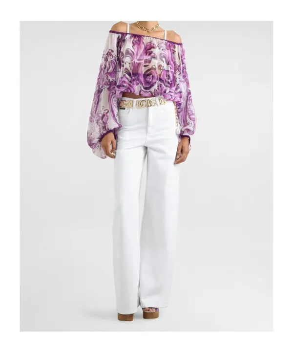 Dolce & Gabbana Graphic-print Silk Blouse