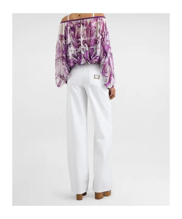 Dolce & Gabbana Graphic-print Silk Blouse