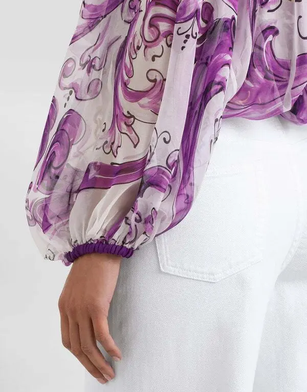 Dolce & Gabbana Graphic-print Silk Blouse