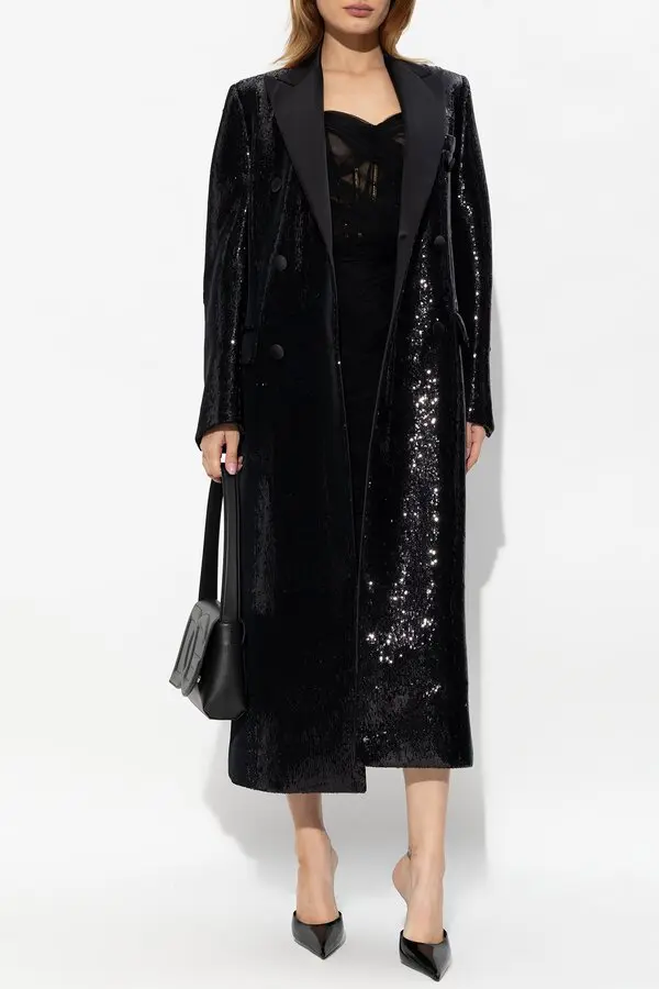 Dolce & Gabbana Dolce Gabbana Micro-sequined Double-breasted Coat