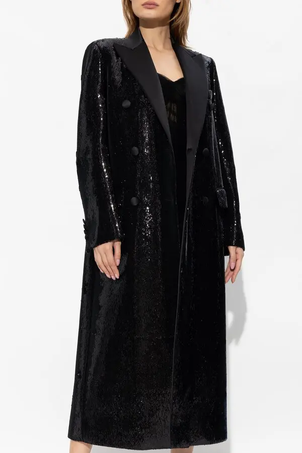 Dolce & Gabbana Dolce Gabbana Micro-sequined Double-breasted Coat