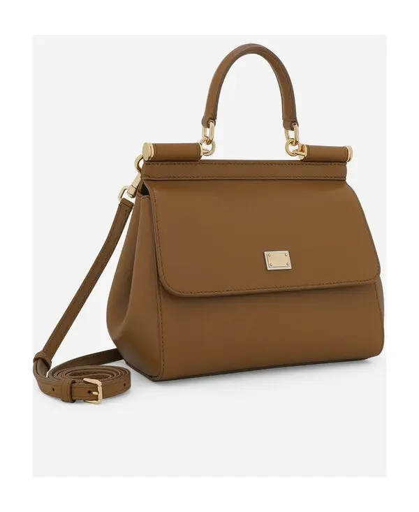 Dolce & Gabbana Sicily Leather Tote Bag - Brown