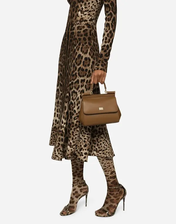 Dolce & Gabbana Sicily Leather Tote Bag - Brown
