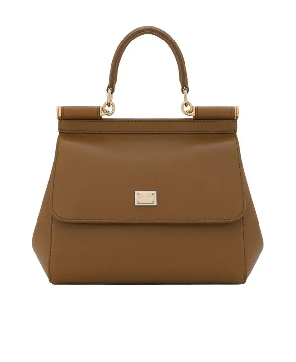 Dolce & Gabbana Sicily Leather Tote Bag - Brown
