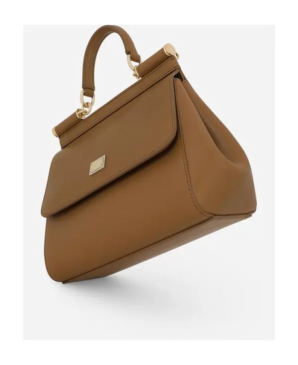 Dolce & Gabbana Sicily Leather Tote Bag - Brown
