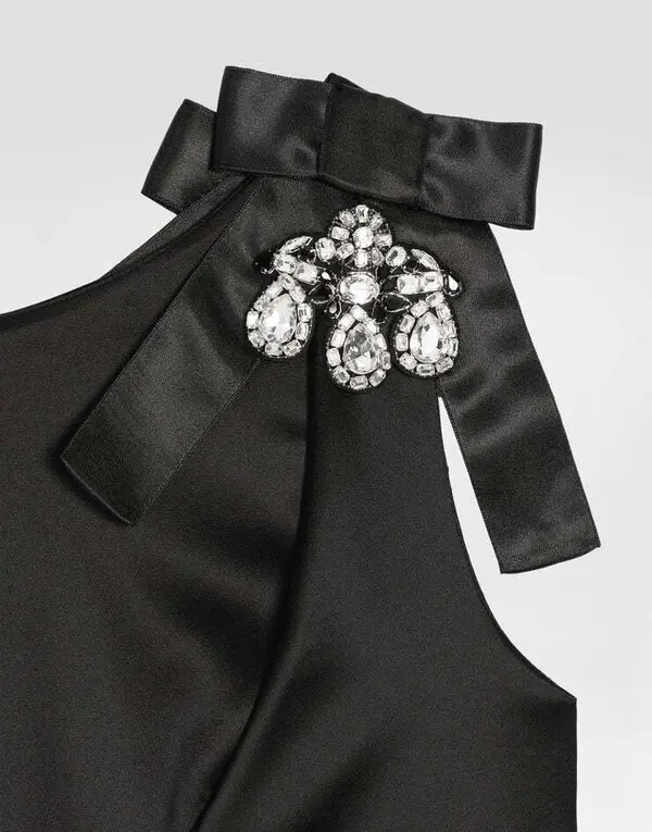 Dolce & Gabbana Dolce Gabbana Embellished Mini Satin Dress