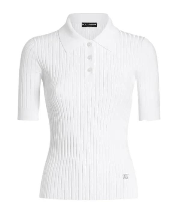 Dolce & Gabbana Ribbed Polo Top