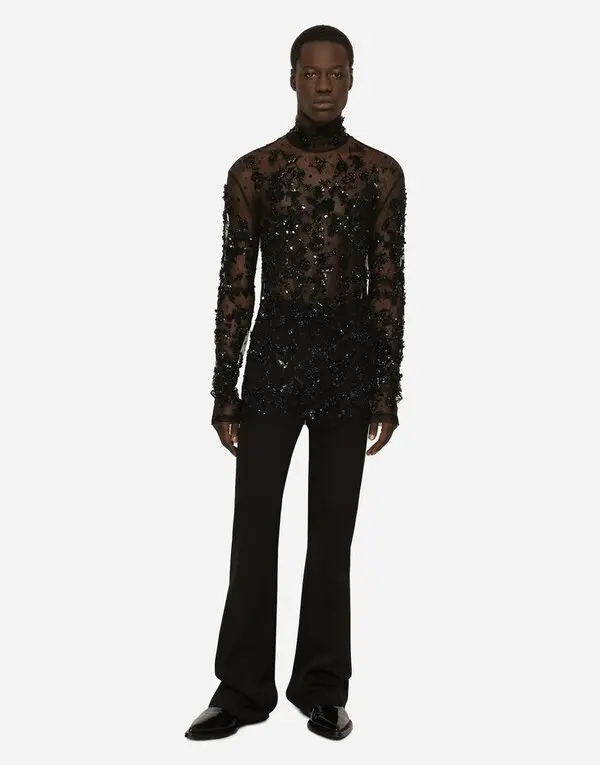 Dolce & Gabbana High-neck Tulle Top