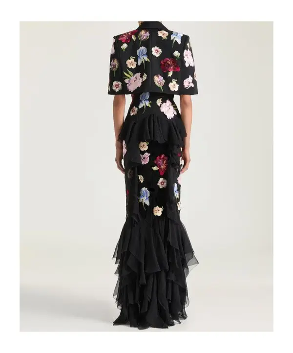 Givenchy Ruffled Dress In Silk Chiffon With Embroideries
