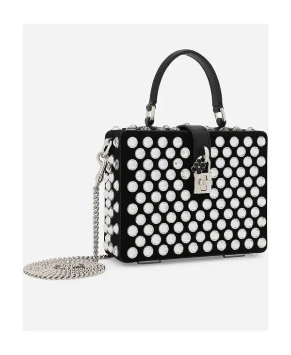 Dolce & Gabbana Box Crystal-embellished Leather Bag