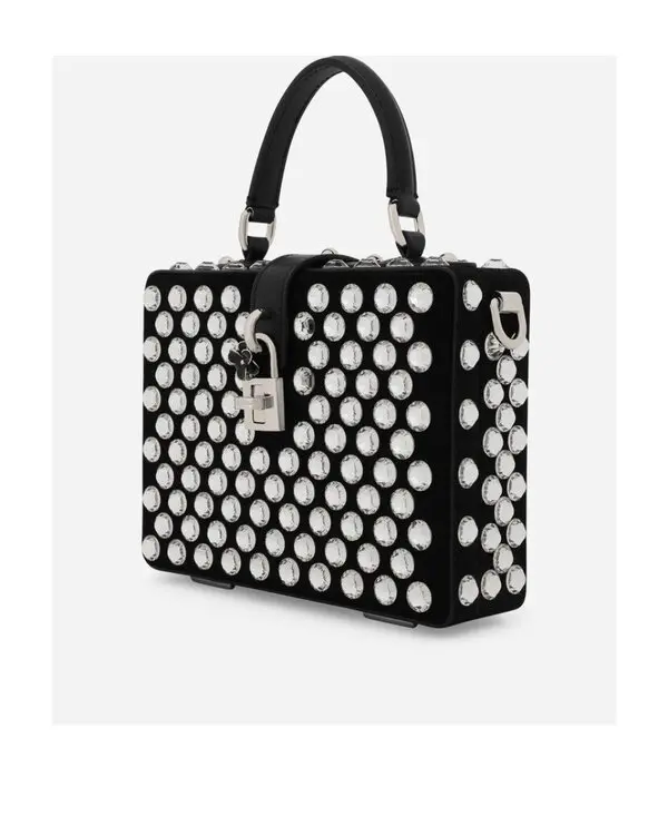 Dolce & Gabbana Box Crystal-embellished Leather Bag
