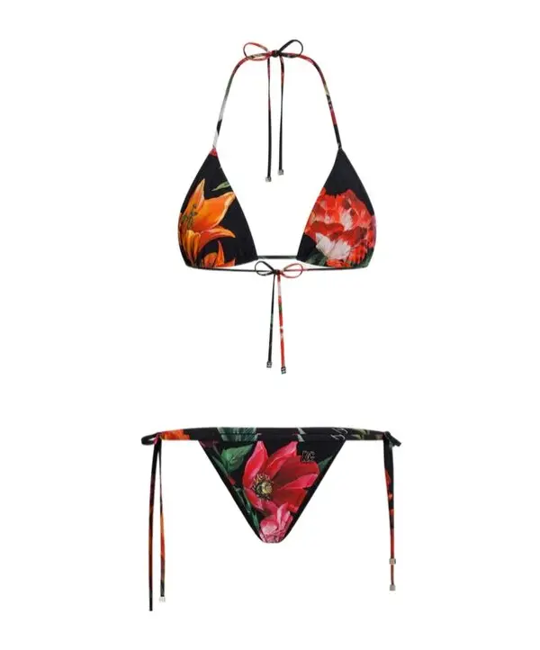 Dolce & Gabbana Dolce Gabbana Floral Printed Triangle Bikini Set