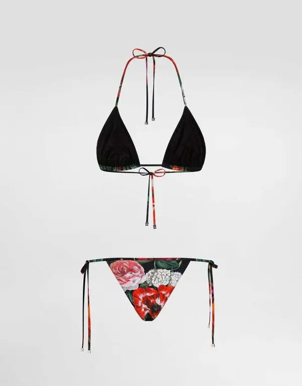 Dolce & Gabbana Dolce Gabbana Floral Printed Triangle Bikini Set
