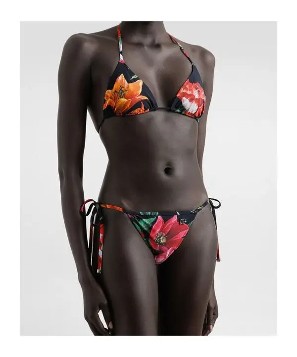 Dolce & Gabbana Dolce Gabbana Floral Printed Triangle Bikini Set