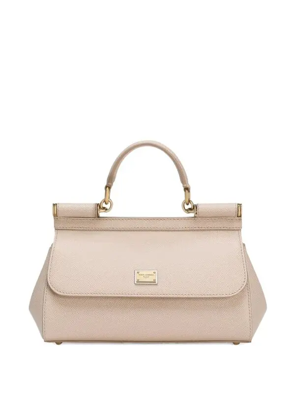 Dolce & Gabbana Dolce Gabbana Logo Plaque Medium Sicily Handbag - Pink