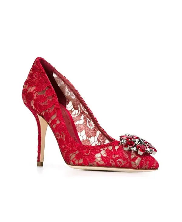 Dolce & Gabbana Dolce Gabbana Bellucci Embellished Lace Pumps