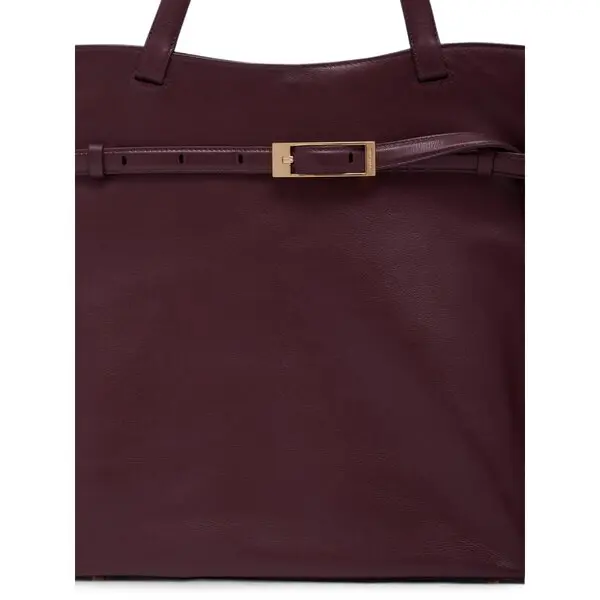ANINE BING Elly Tote Small-grained Leather Fig