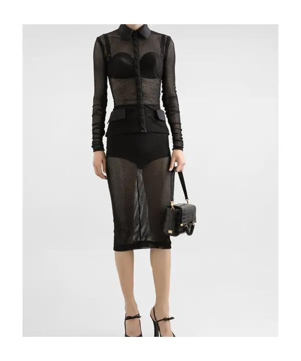 Dolce & Gabbana Mesh Midi Skirt