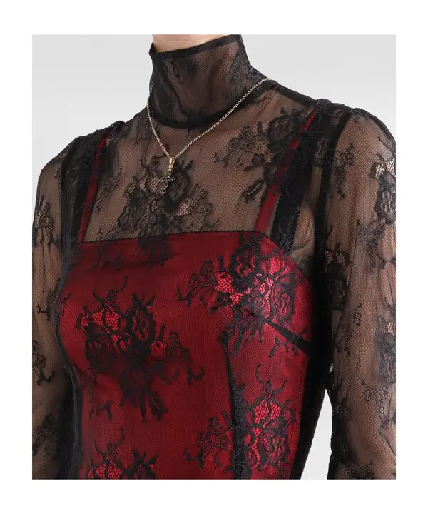 Dolce & Gabbana Chantilly Lace Midi Dress