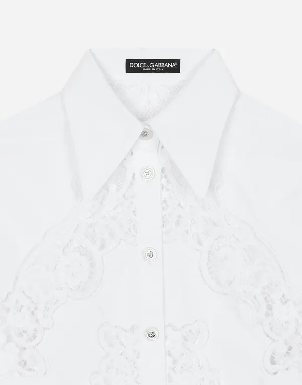 Dolce & Gabbana Dolce Gabbana Floral-embroidered Buttoned Poplin Shirt