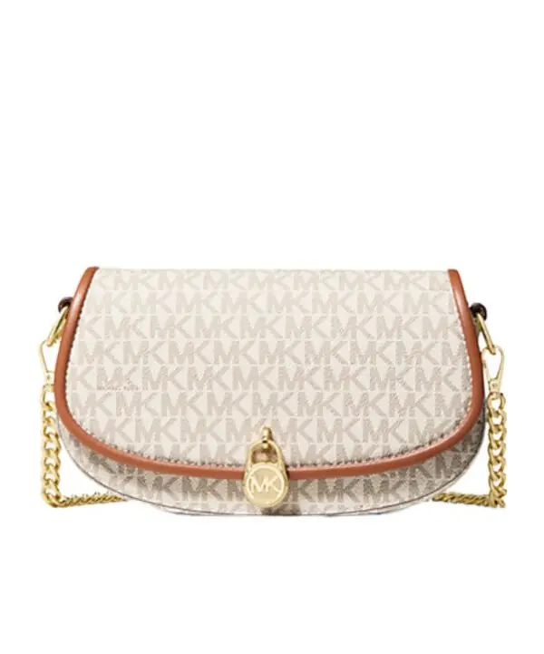 Michael Kors Mila Small Signature Logo Crossbody Bag - Vanilla