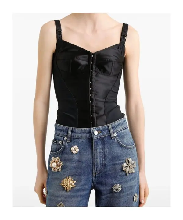 Dolce & Gabbana Dolce Gabbana Elastic Satin Bustier Top