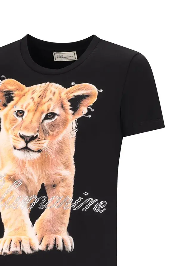 Blumarine T-shirt In Jersey Con Stampa E Logo
