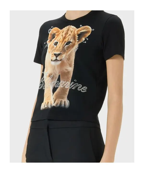 Blumarine T-shirt In Jersey Con Stampa E Logo