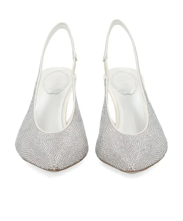 Rene Caovilla Crystal Slingback Heeled Pumps