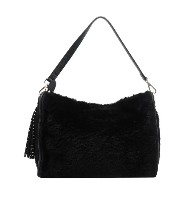 LA CARRIE Teddy Studded Shoulder Bag