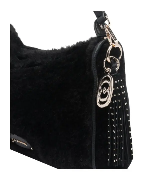 LA CARRIE Teddy Studded Shoulder Bag