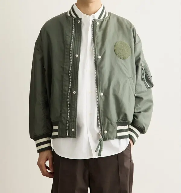 Comme Des Garçons Homme Patch Oversized Bomber Jacket