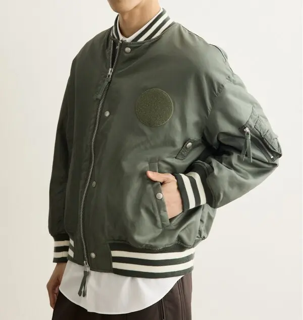 Comme Des Garçons Homme Patch Oversized Bomber Jacket