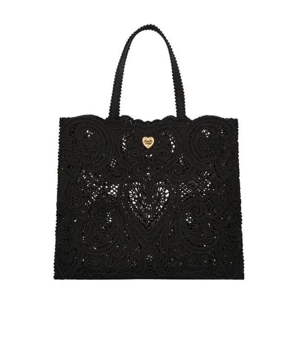 Dolce & Gabbana Dolce Gabbana Beatrice Lace Tote Bag - Black
