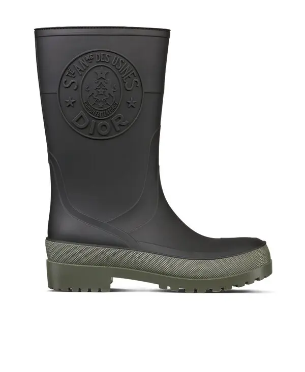 Dior Logo Embossed Round Toe Rain Boots