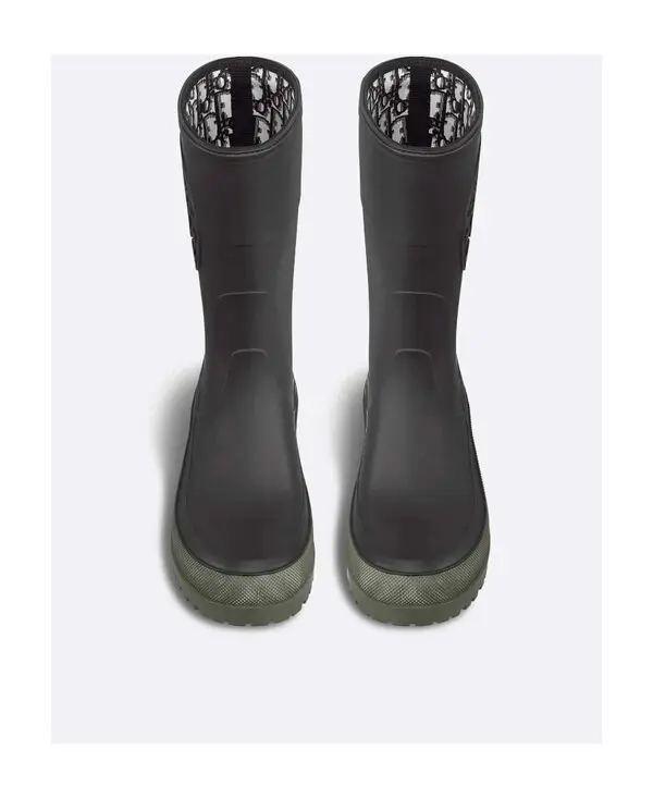 Dior Logo Embossed Round Toe Rain Boots