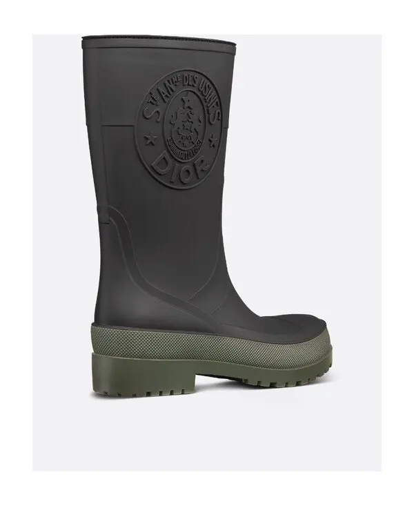 Dior Logo Embossed Round Toe Rain Boots