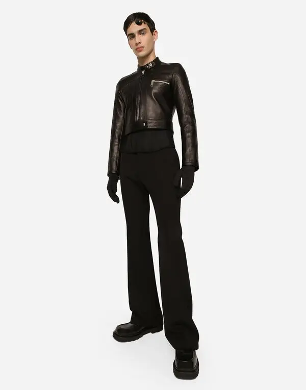 Dolce & Gabbana Dolce Gabbana Zipped Cropped Biker Jacket