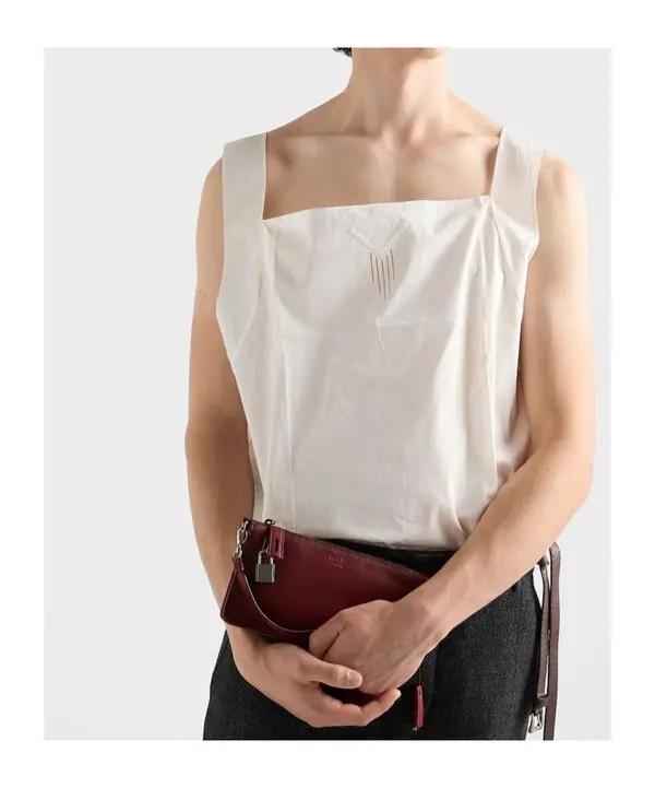 Prada Antiqued Leather Pouch