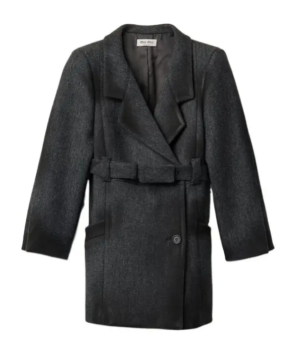 Miu Miu Double-breasted Double Wool Jacket - Gray