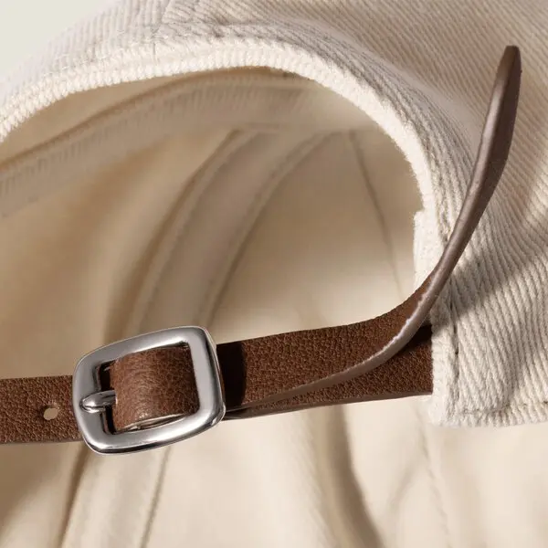 Miu Miu Drill And Nappa Leather Baseball Cap