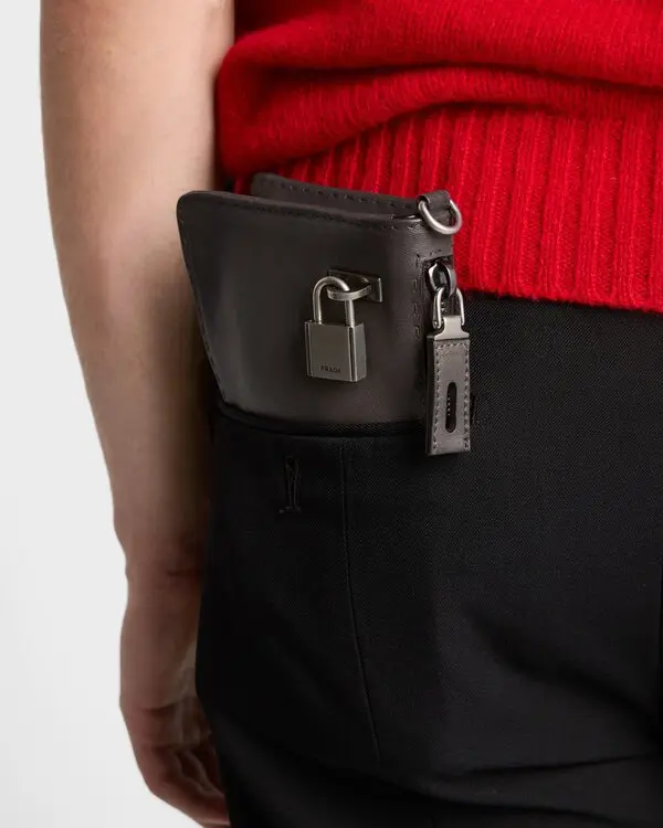 Prada Antiqued Leather Pouch