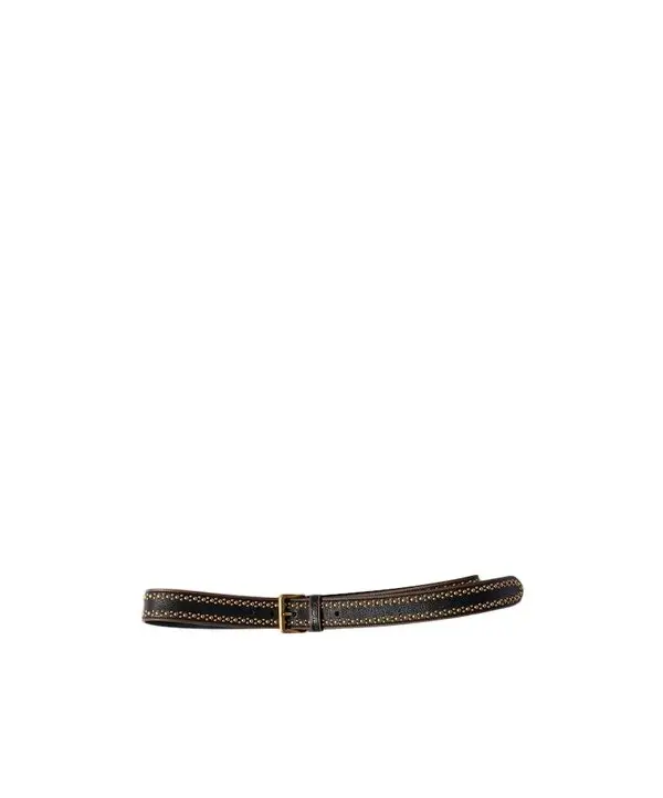 Miu Miu Studded Leather Belt - Black