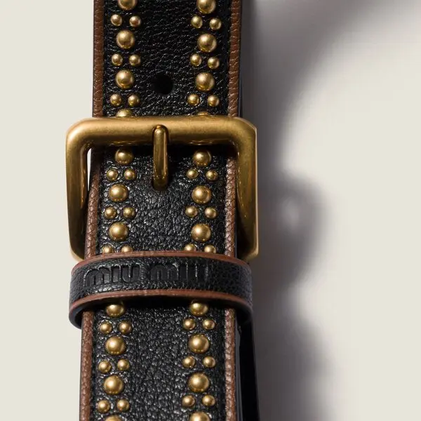 Miu Miu Studded Leather Belt
