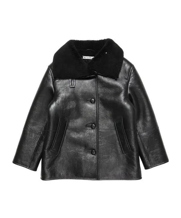 Acne Studios Leather Shearling Duffle Coat