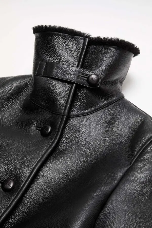 Acne Studios Leather Shearling Duffle Coat