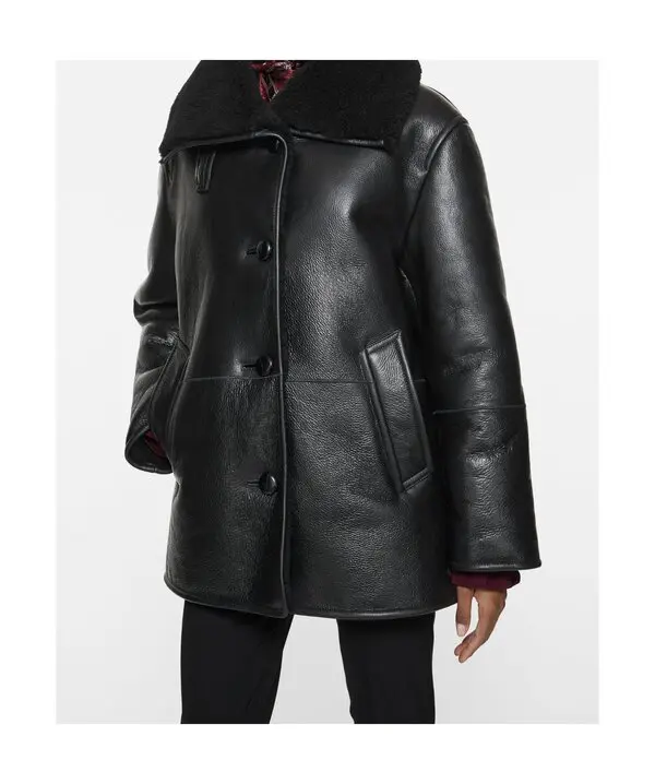 Acne Studios Leather Shearling Duffle Coat